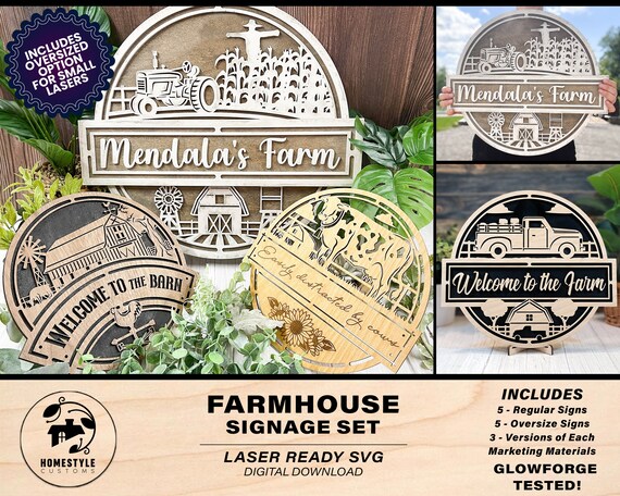 Farmhouse Signage Set 5 Regular and Oversize Versions - Etsy
