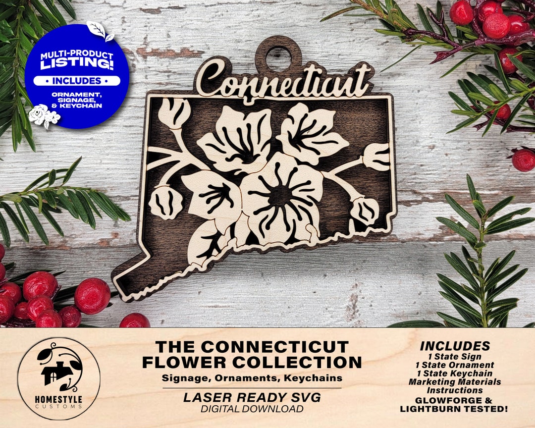 Connecticut State Flower Collection - Ornaments, Keychains & Signage ...