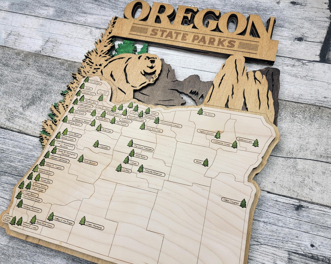 The Oregon State Park Map - Custom and Non Customizable Options - SVG ...