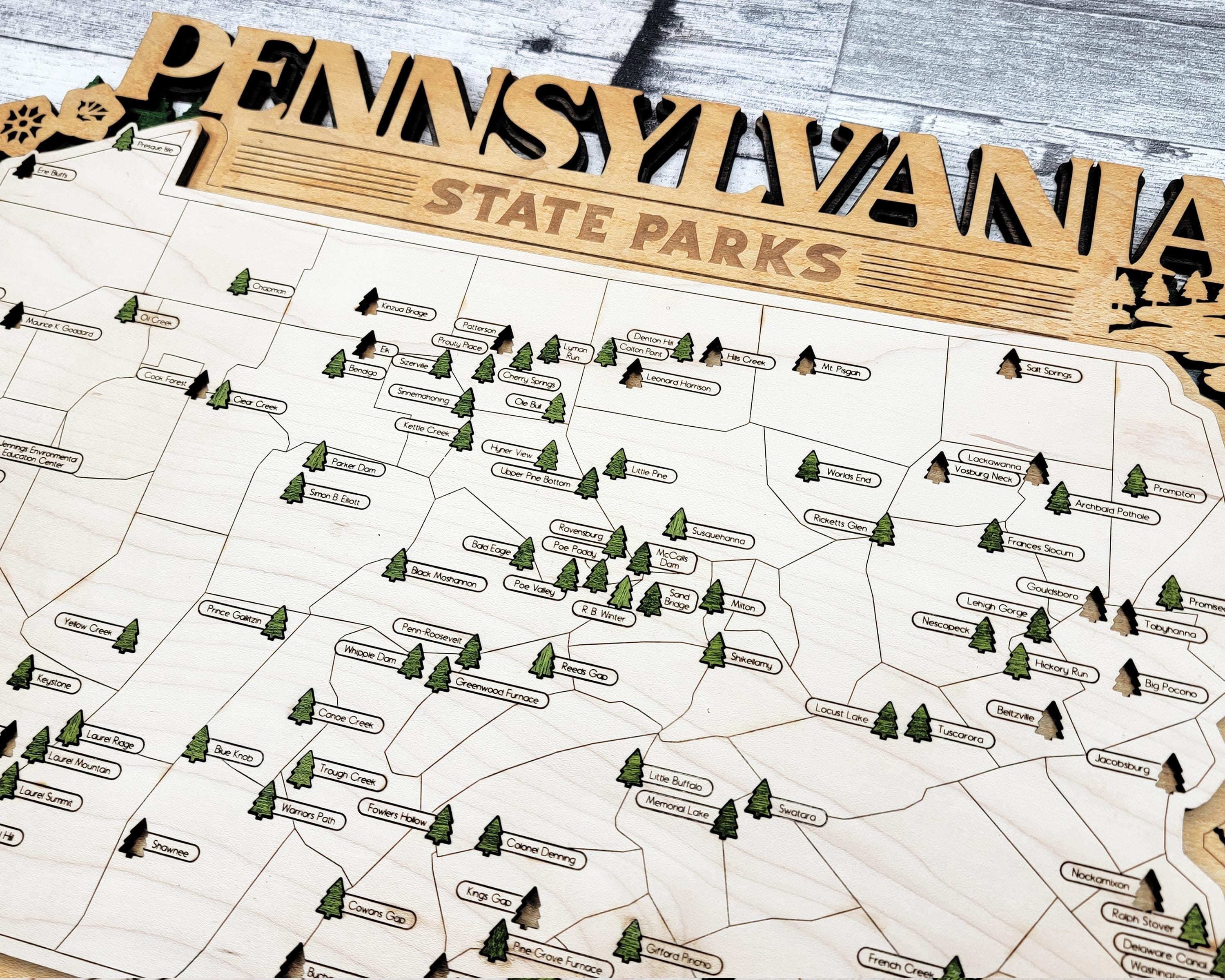 The Pennsylvania State Park Map - Custom and Non Customizable Options ...