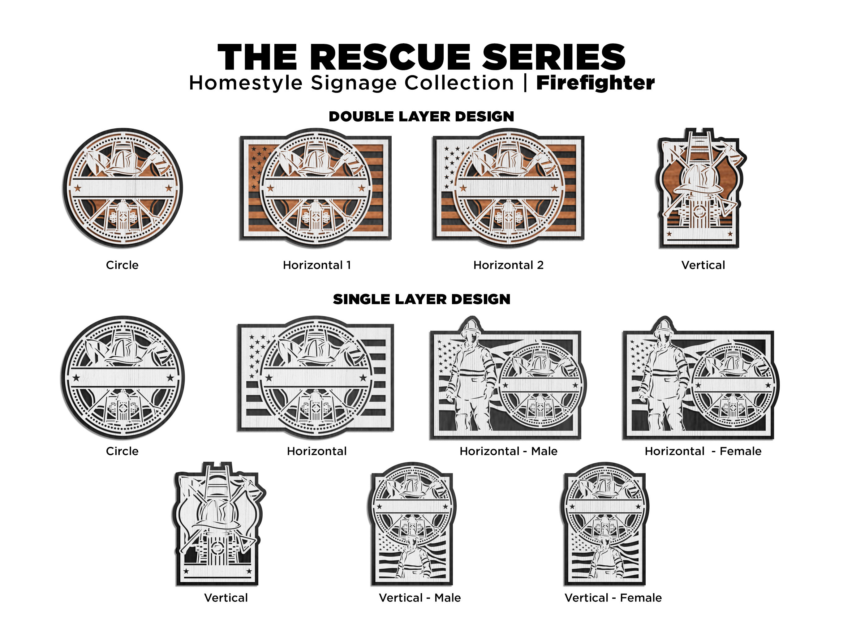 The Rescue Series Signage Fire Fighter 22 Designs SVG | Etsy