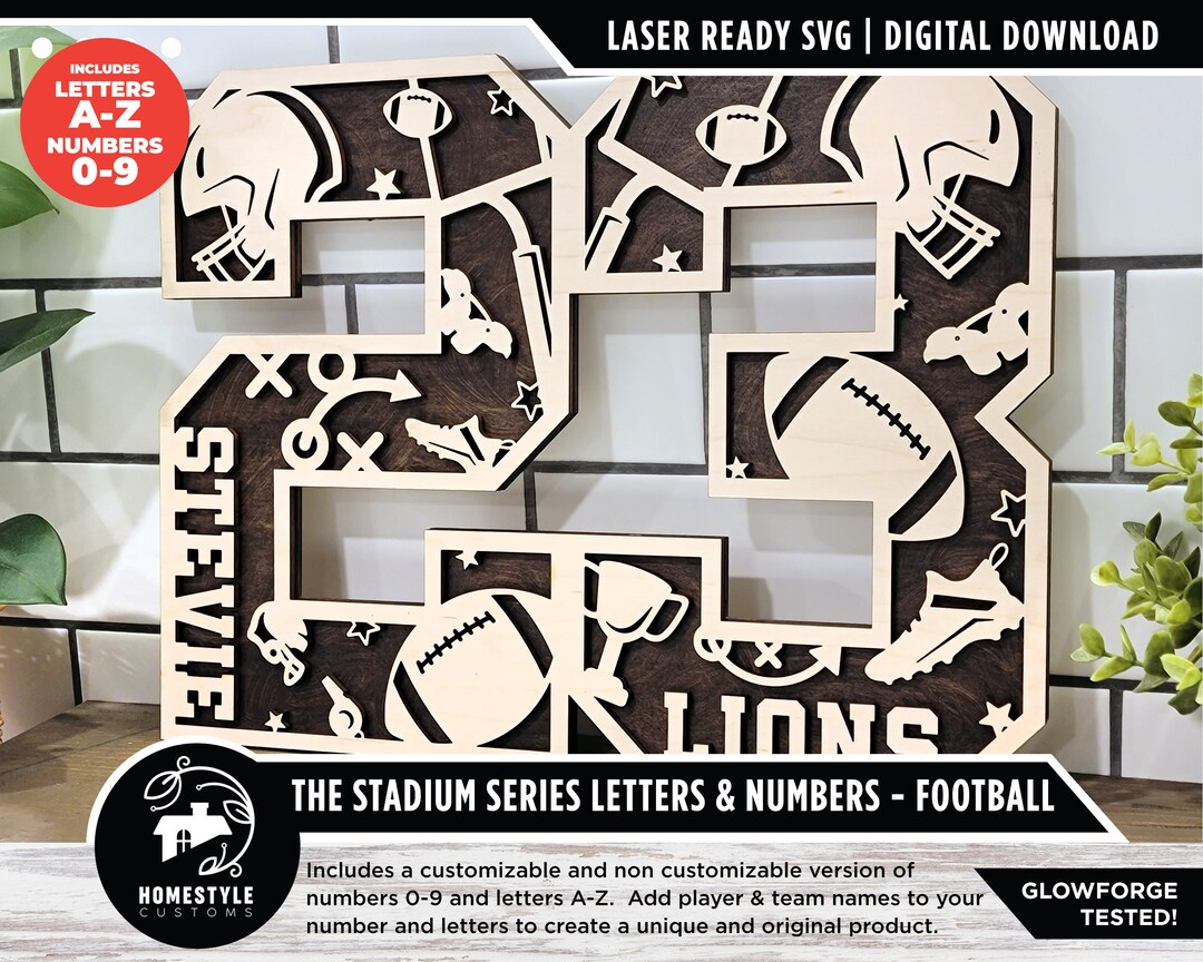 Stadium Series Letters and Numbers - Football - Customizable and Non ...