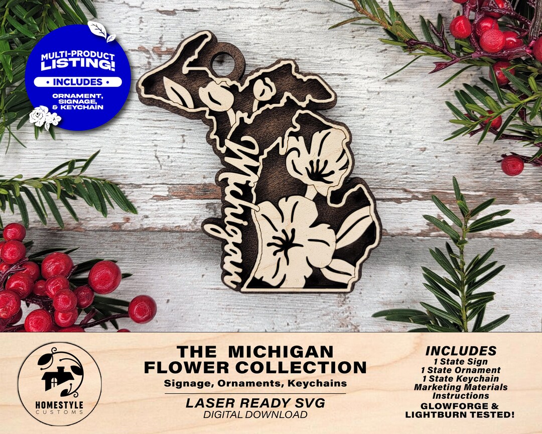 Michigan State Flower Collection - Ornaments, Keychains & Signage ...