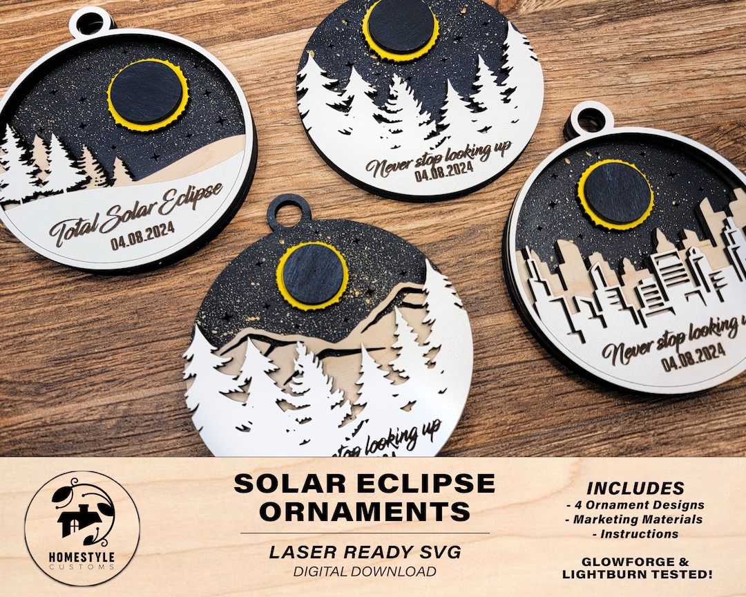 Solar Eclipse Ornaments - 4 Unique Ornament Designs - Tested on ...