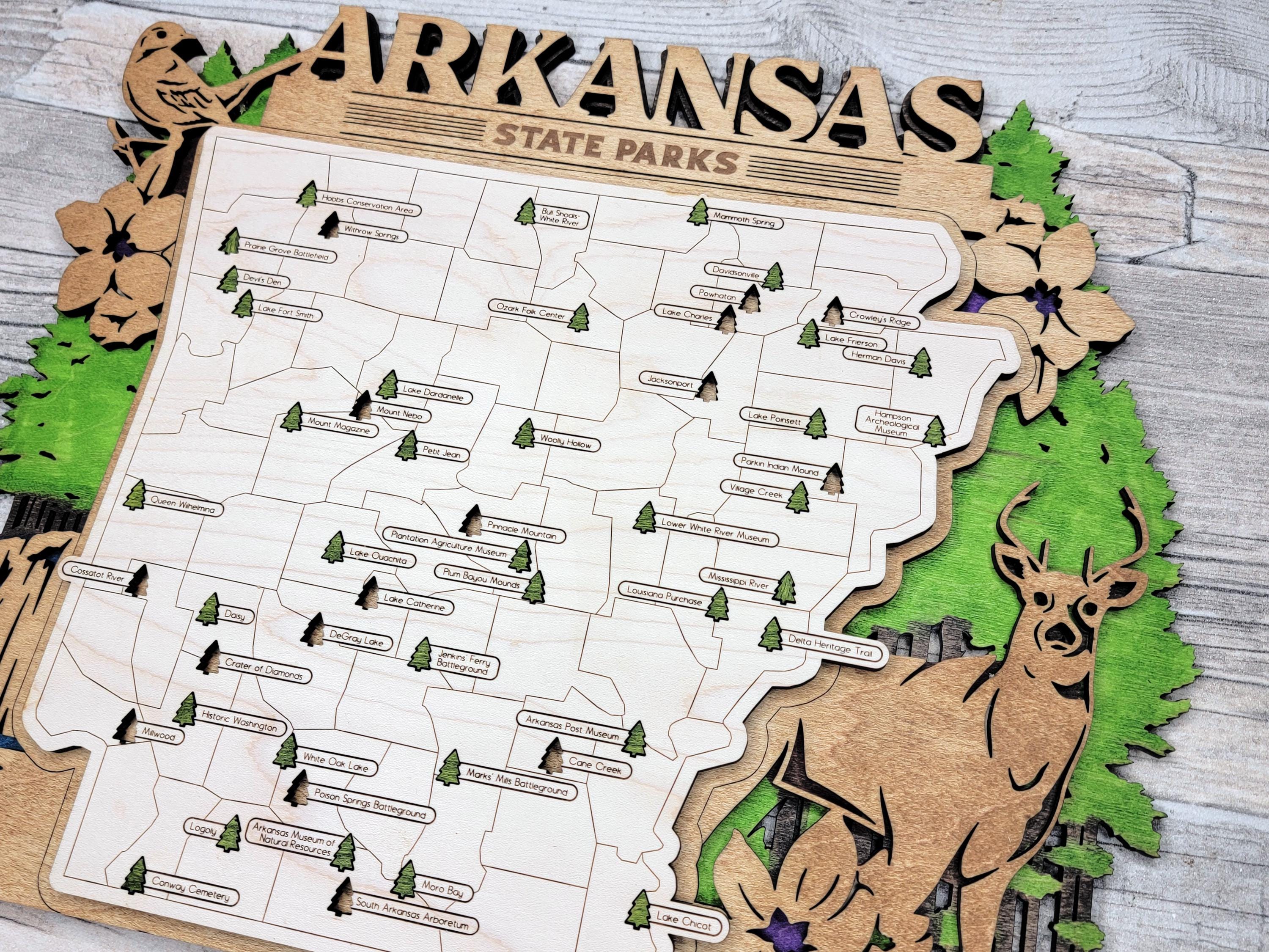 The Arkansas State Park Map - Custom and Non Customizable Options - SVG ...