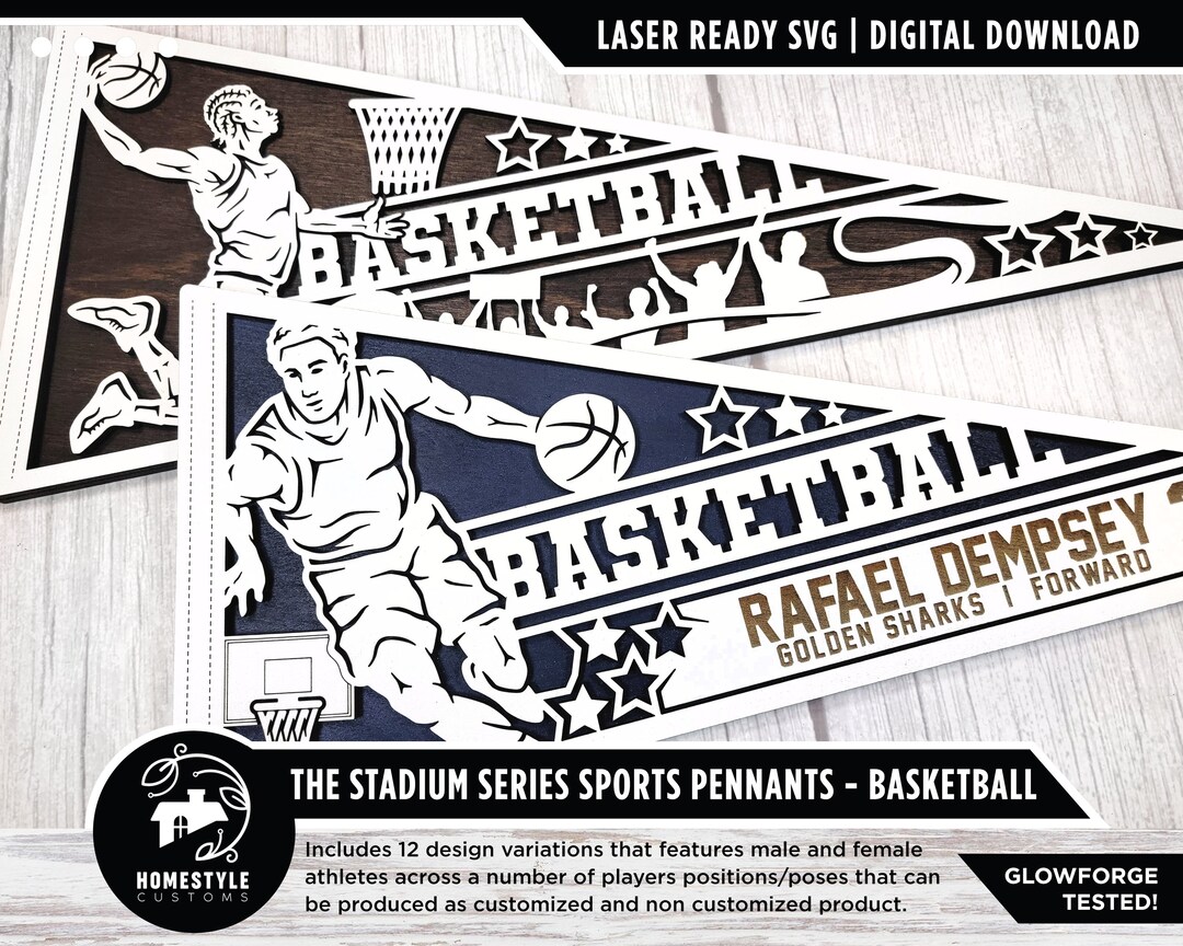 Stadium Series Sports Pennants - Basketball - 12 Variations Included ...