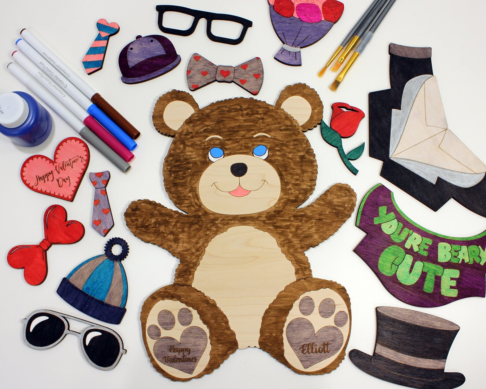 Valentines DIY Build a Bear Craft Boy Version SVG File | Etsy