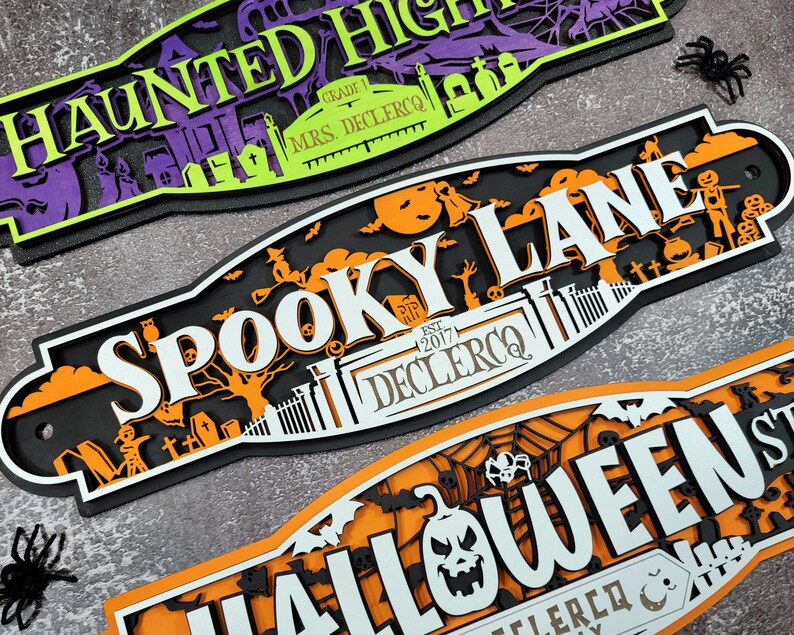 Spooktacular Halloween Street Signs 3 Street Signs Designs - Etsy