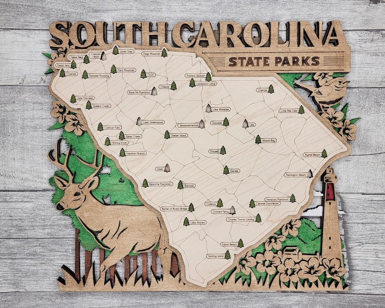 The South Carolina State Park Map - Custom and Non Customizable Options ...