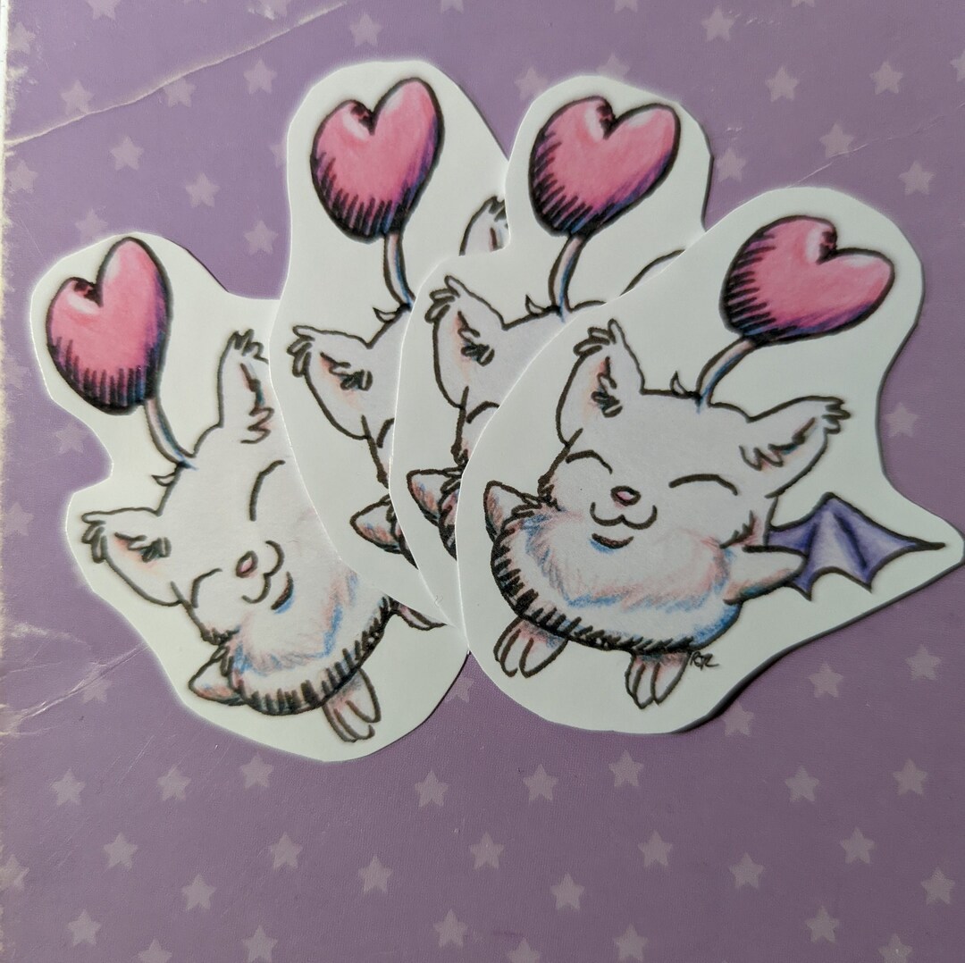 Final Fantasy Chibi Heart Moogle Vynyl Sticker - Etsy