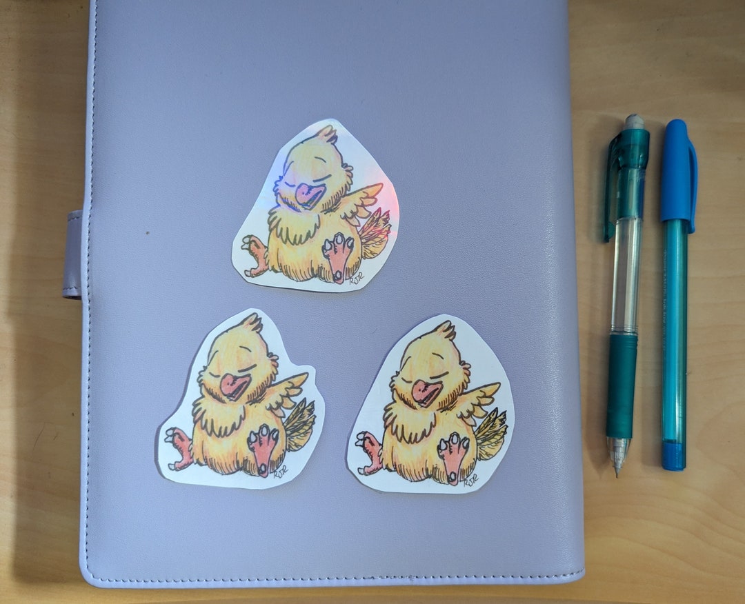 Final Fantasy Chibi Fat Chocobo Vynyl Sticker Rainbow Shine Matte ...