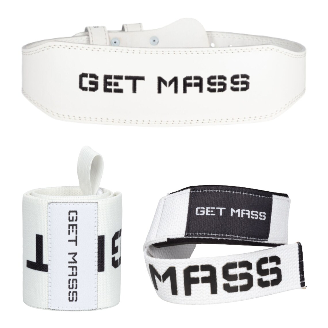 GET MASS - Matching Gym Set - White Collection, Perfect for Any Fitness ...