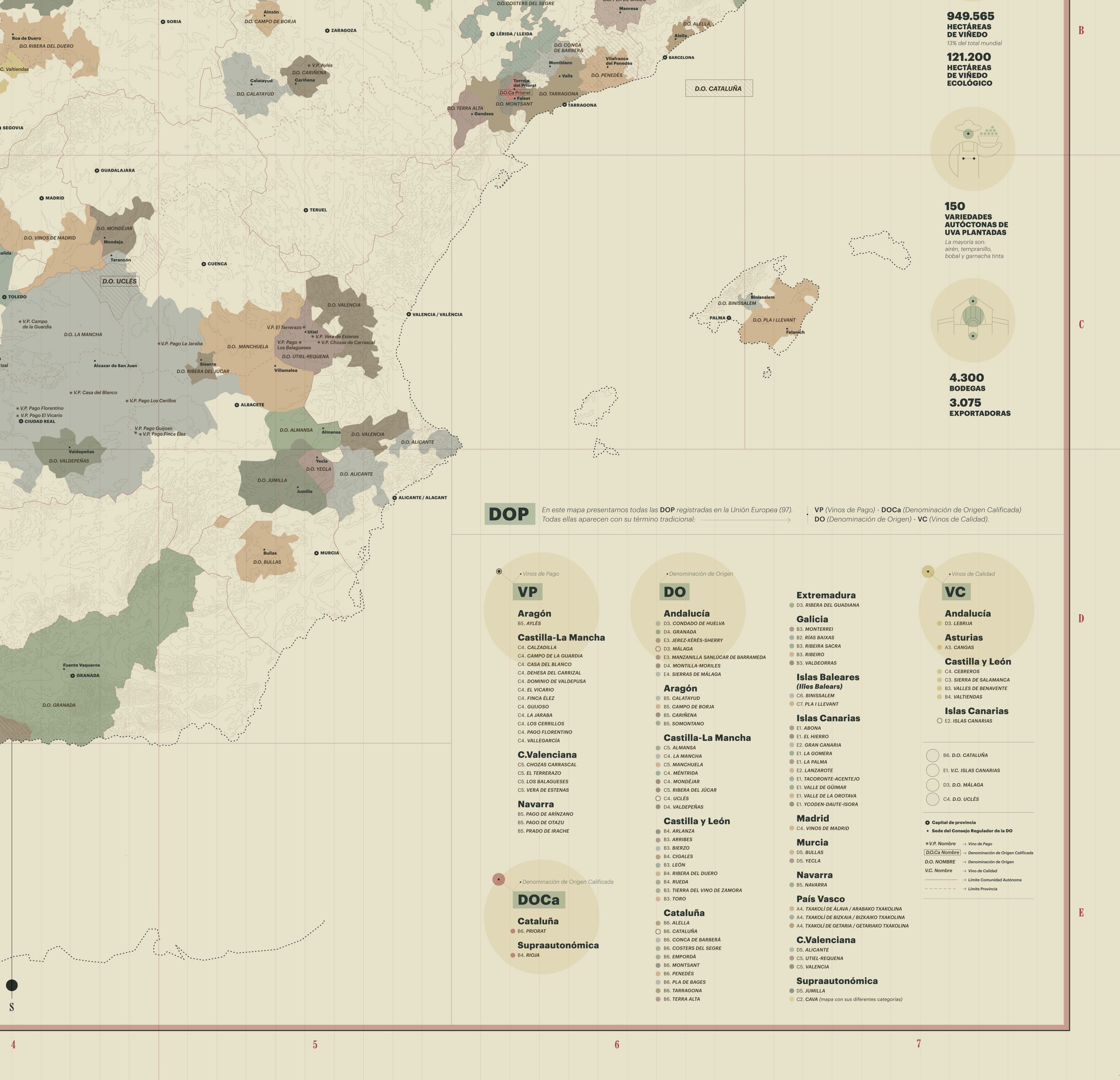 Mapa infográfico DOP vinos España | Infographic map DOP wines Spain ...