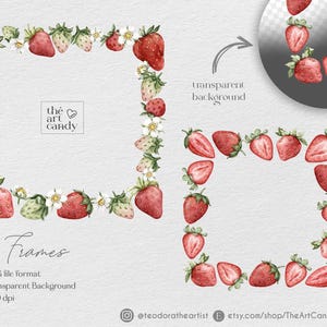 Strawberry Watercolor Clipart Set | Hand Painted Watercolor Strawberry ...