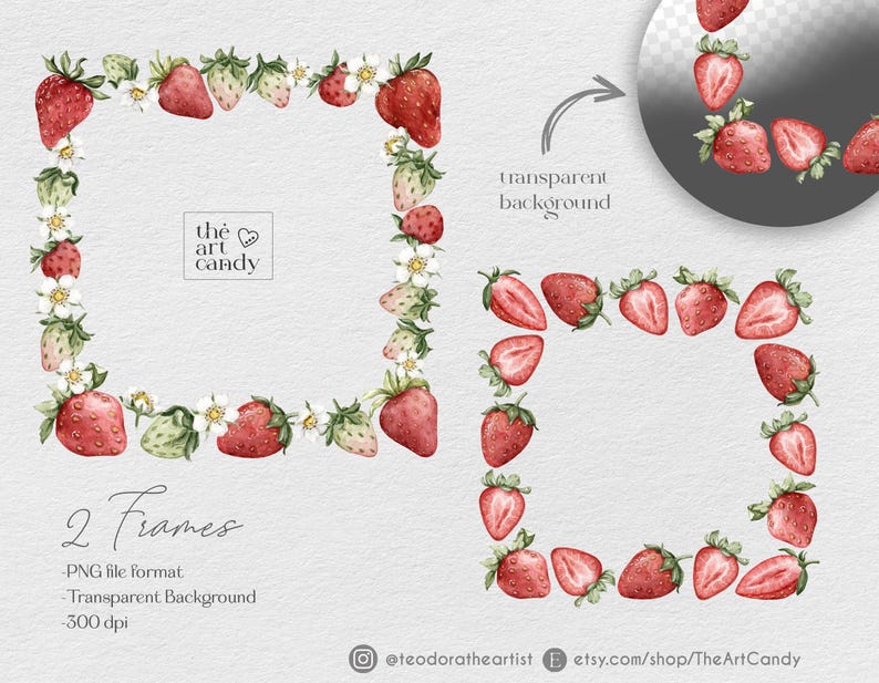 Strawberry Watercolor Clipart Set Hand Painted Watercolor Strawberry ...