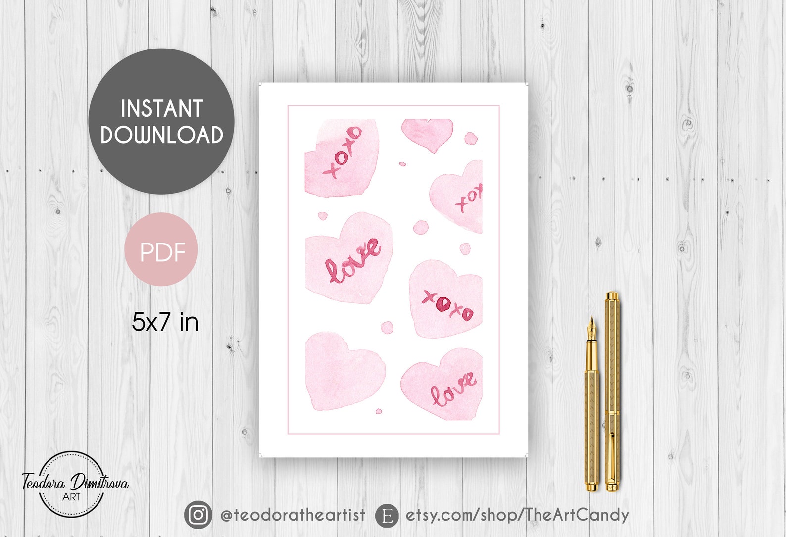 Valentine's Day Printable Cards Pack 'Be My | Etsy
