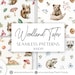 Woodland Animals Digital Paper Watercolor Art Forest Seamless Pattern ...