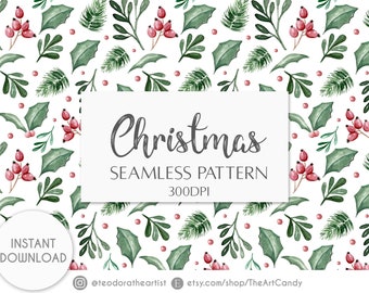 Christmas Digital Paper - Etsy
