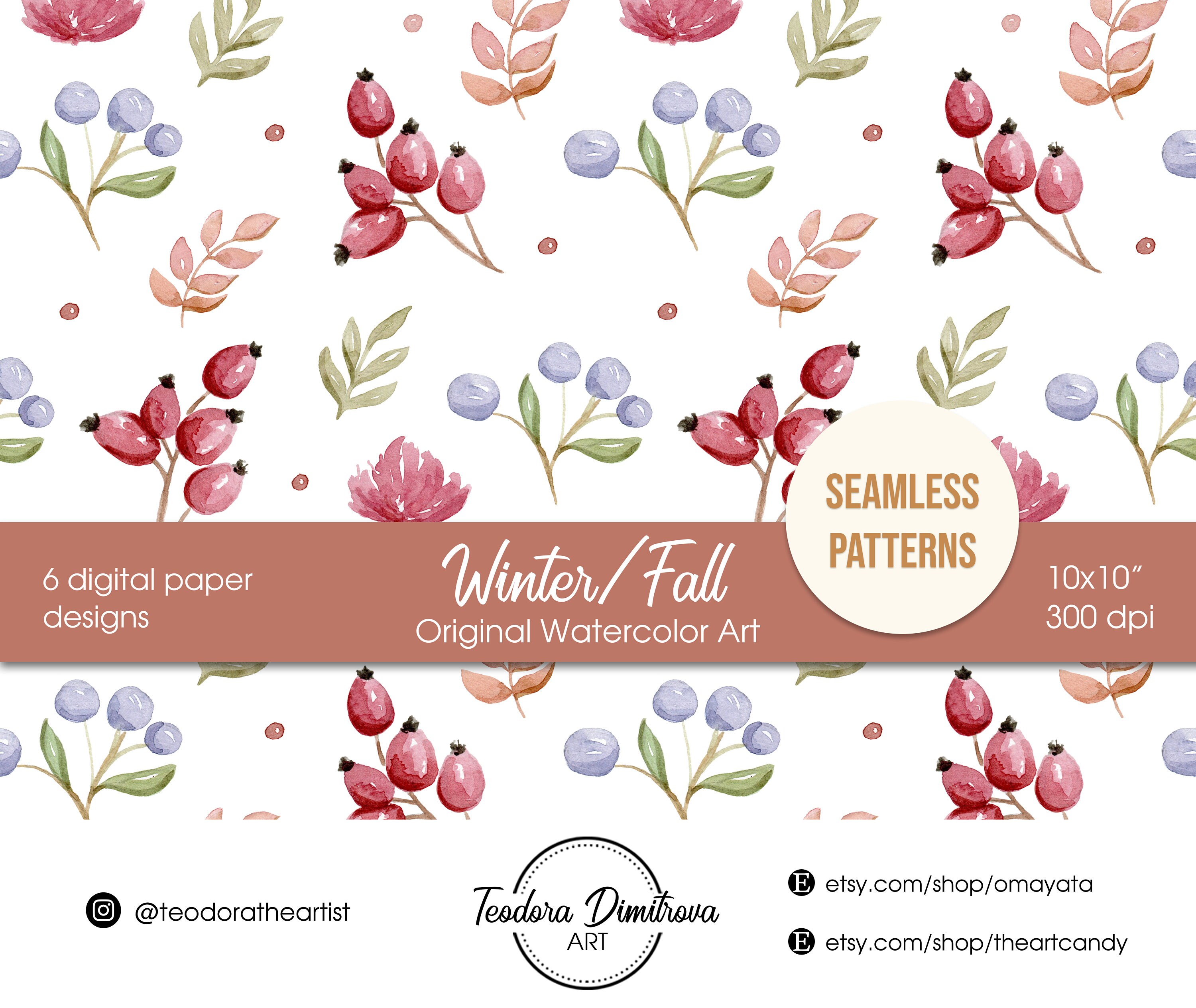 Autumn Leaves Digital Paper Watercolor Seamless Pattern - Etsy