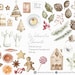 Boho Christmas PNG Watercolor Clipart Set Christmas Tree - Etsy