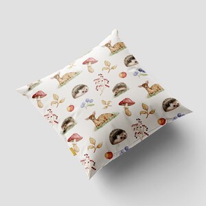 Woodland Animals Digital Paper Watercolor Art Forest Seamless Pattern ...