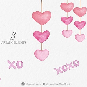 Watercolor Hearts Clipart Bundle | Valentine's Day PNG Love PNG | Hand ...