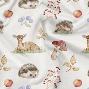 Woodland Animals Digital Paper Watercolor Art Forest Seamless Pattern ...