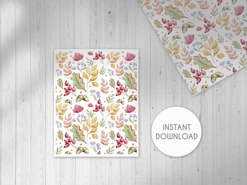 Autumn Leaves Digital Paper Watercolor Seamless Pattern - Etsy