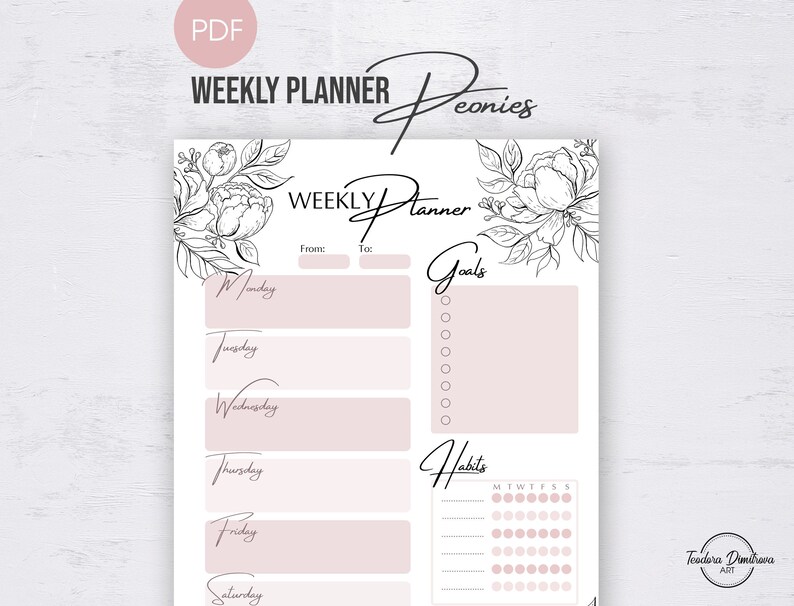 Printable Weekly Planner Pages Aesthetic Planner Inserts | Etsy