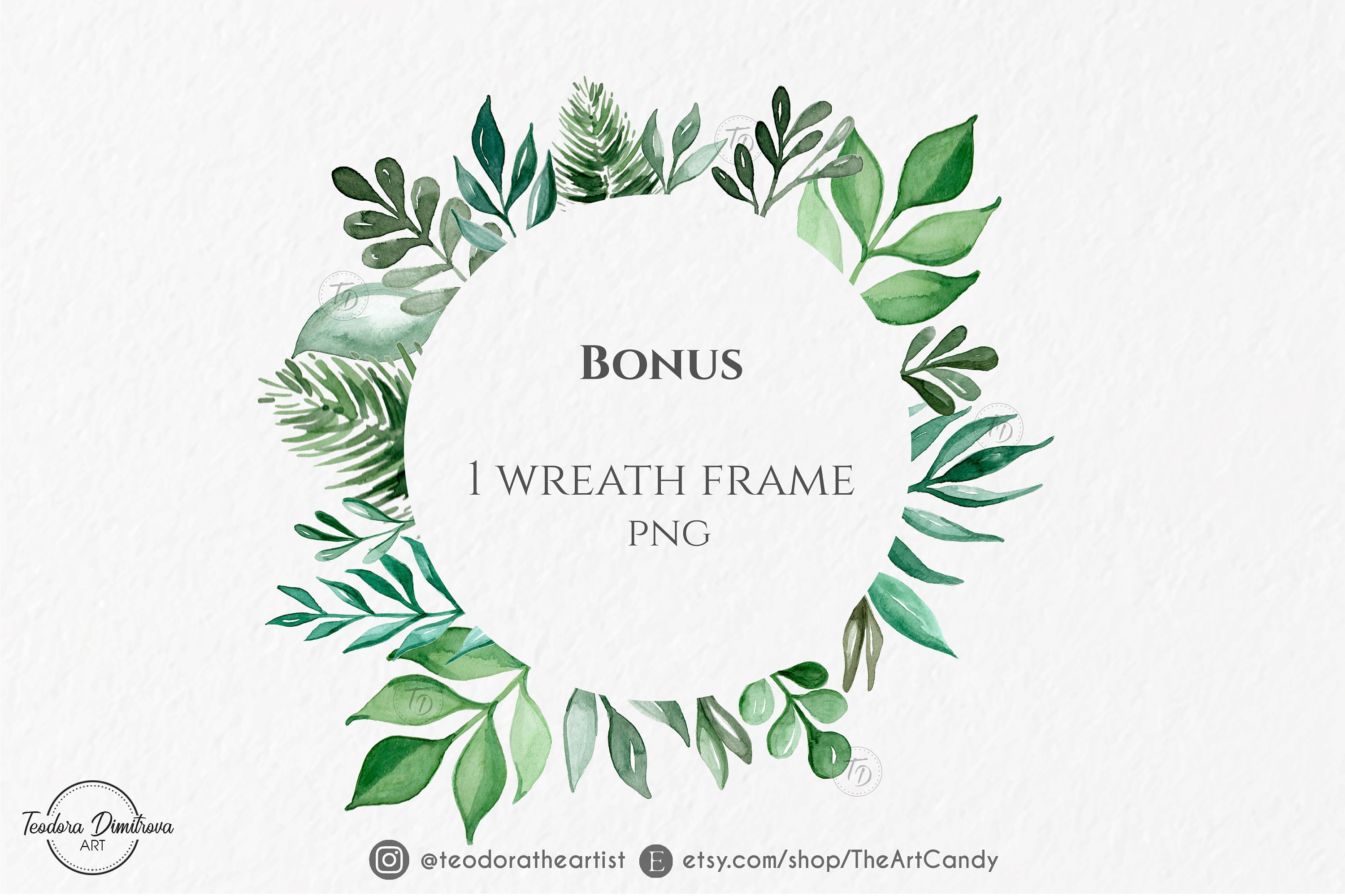 Watercolor Leaves Greenery Clipart Hand Painted Clipart - Etsy