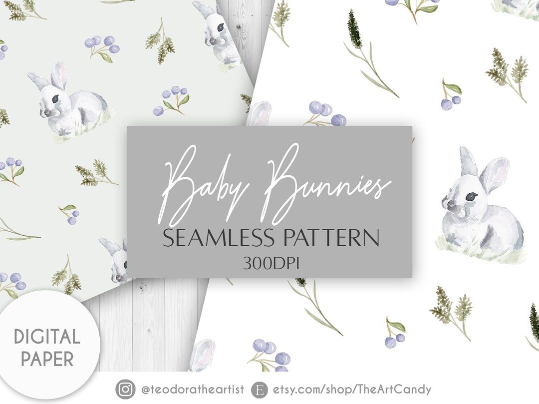 Forest Digital Paper Watercolor Art Woodland Animals Seamless Pattern ...
