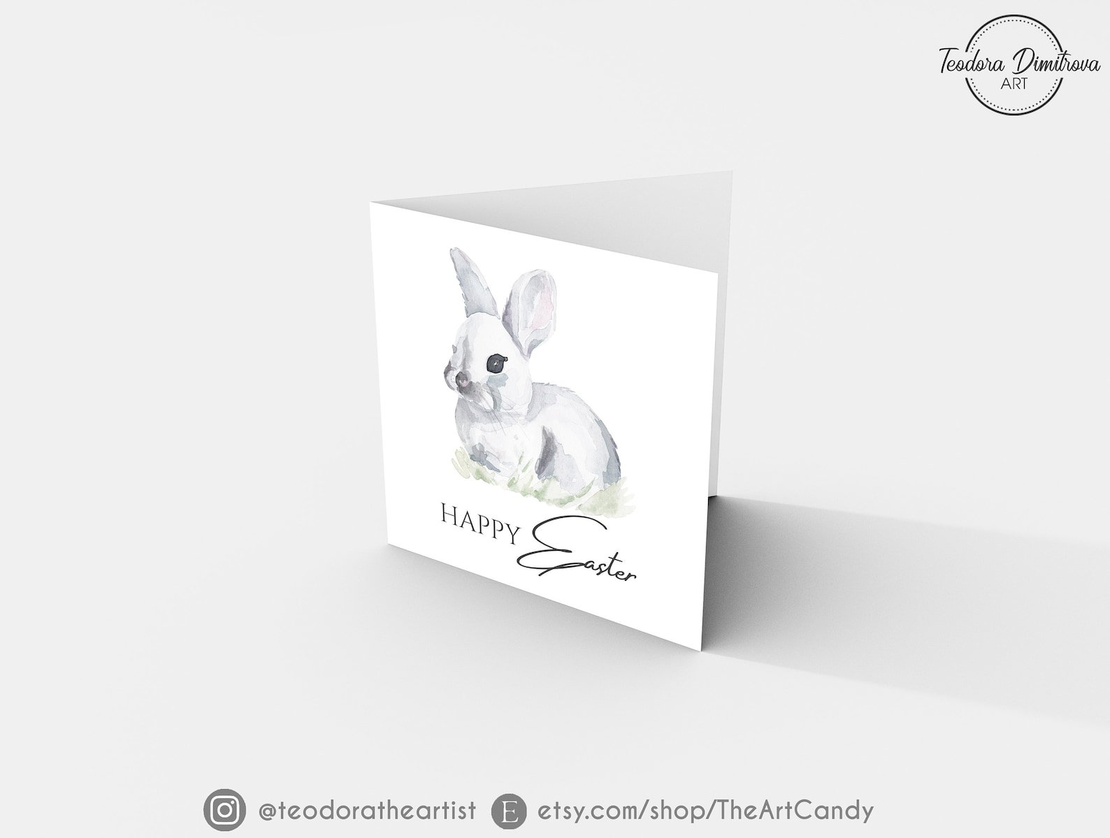 Easter Bunny Printable Cards Set HAPPY EASTER Card Cute | Etsy