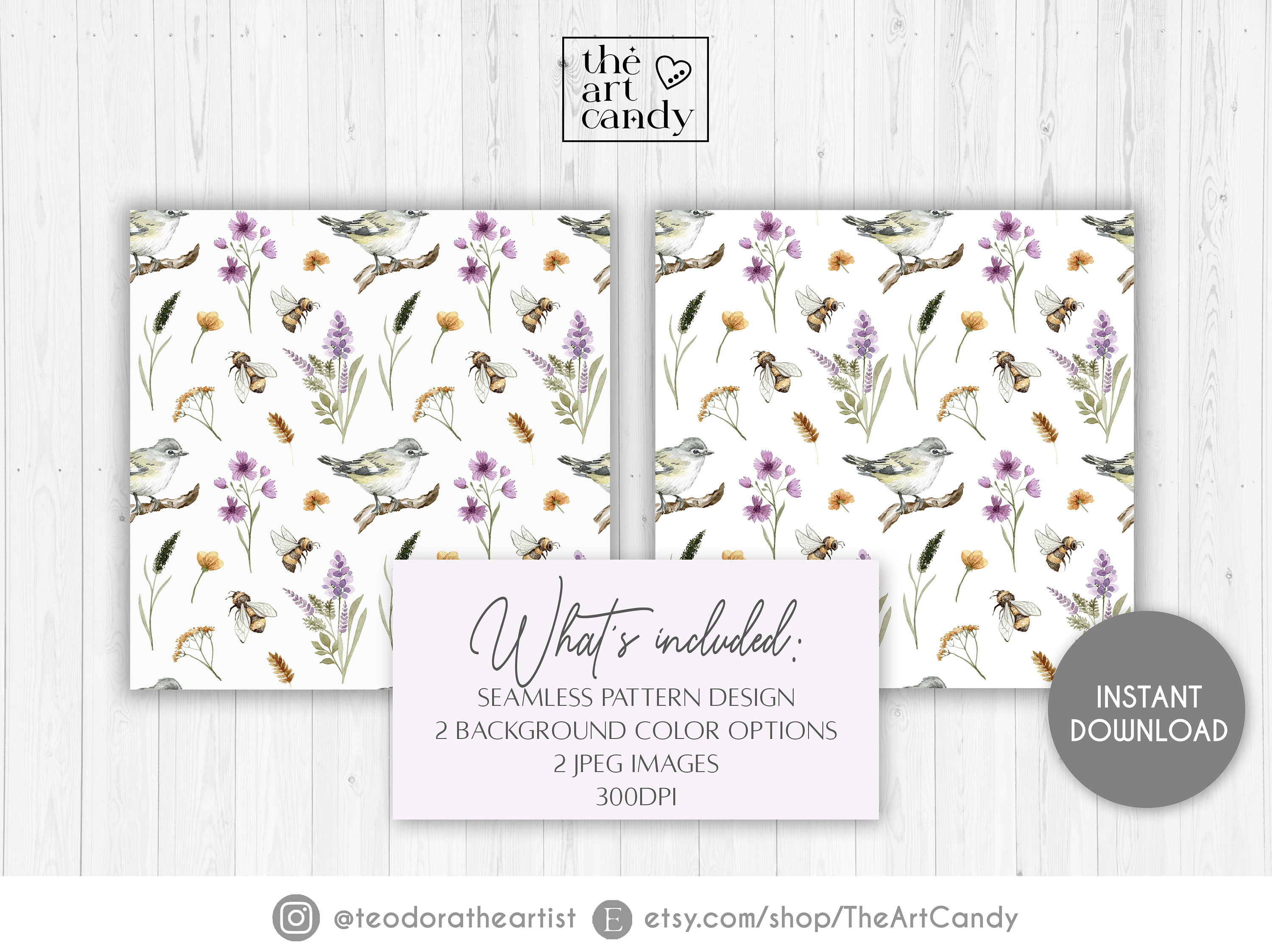 Forest Digital Paper Watercolor Art Woodland Animals Seamless Pattern ...