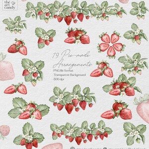 Strawberry Watercolor Clipart Set | Hand Painted Watercolor Strawberry ...