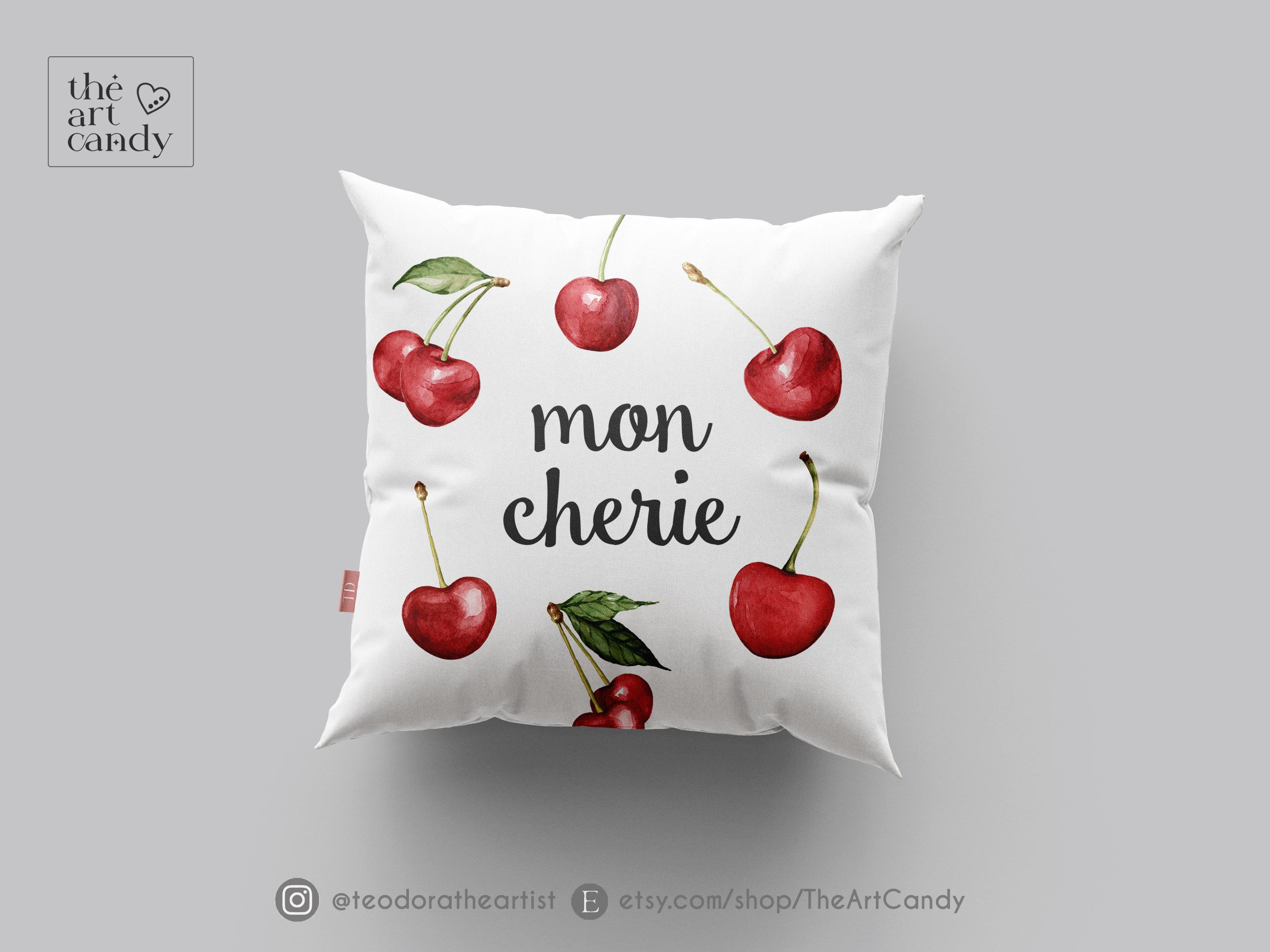 Hand Painted Cherry Watercolor Clipart Set | Hand Drawn Watercolor ...