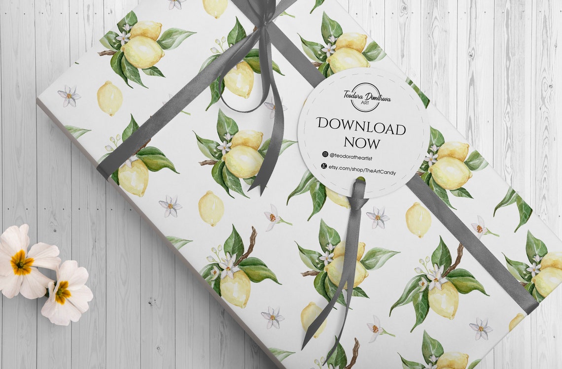 Watercolor Lemon Digital Paper Lemons Seamless Pattern - Etsy
