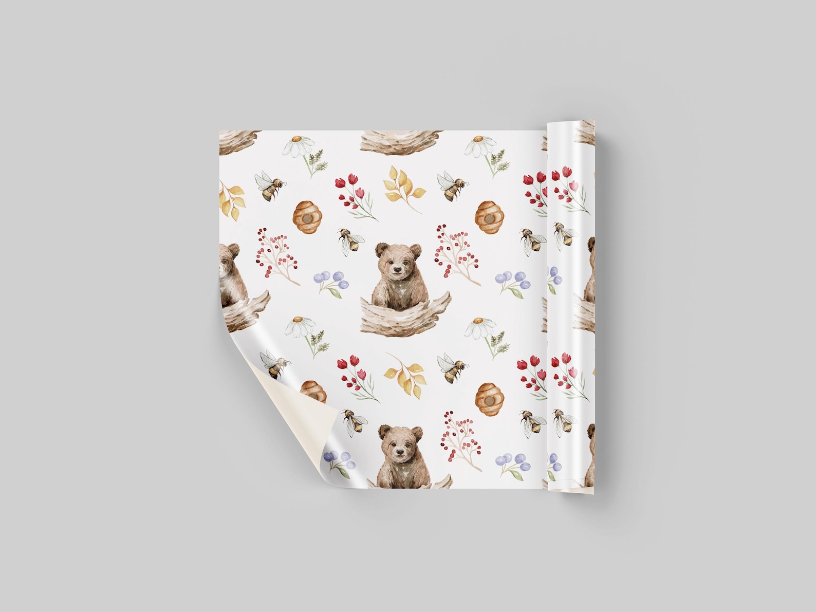 Woodland Animals Digital Paper Watercolor Art Forest Seamless Pattern ...