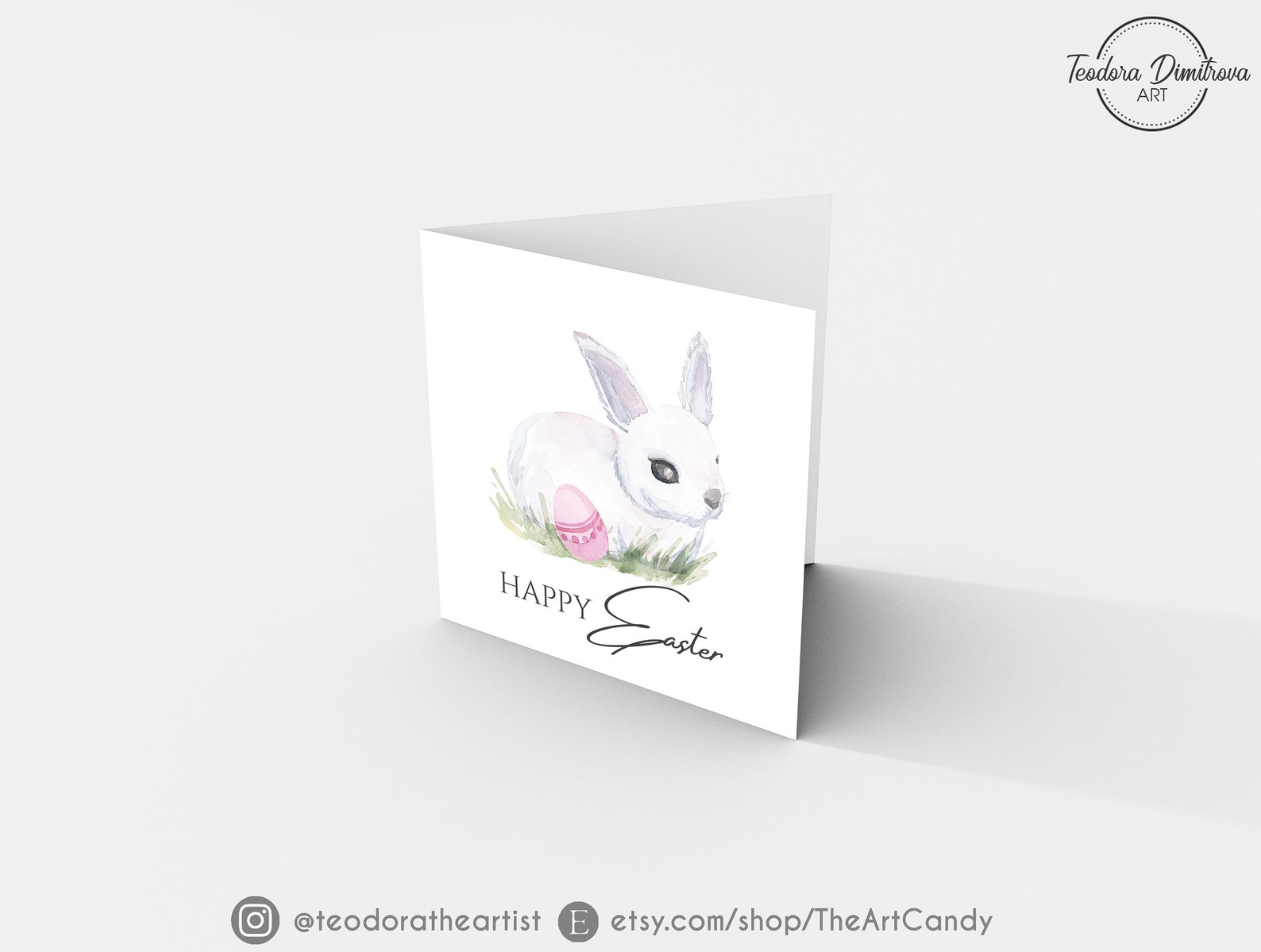 Easter Bunny Printable Cards Set HAPPY EASTER Card Cute - Etsy
