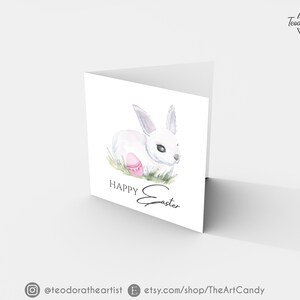 Easter Bunny Printable Cards Set HAPPY EASTER Card Cute - Etsy