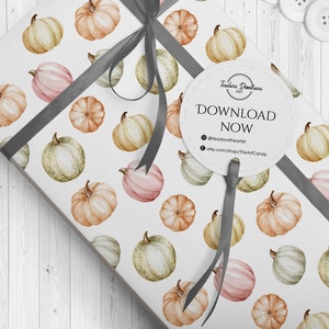 Pumpkin Digital Paper Watercolor Art Pumpkins Seamless Pattern Digital ...