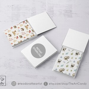 Woodland Animals Digital Paper Watercolor Art Forest Seamless Pattern ...