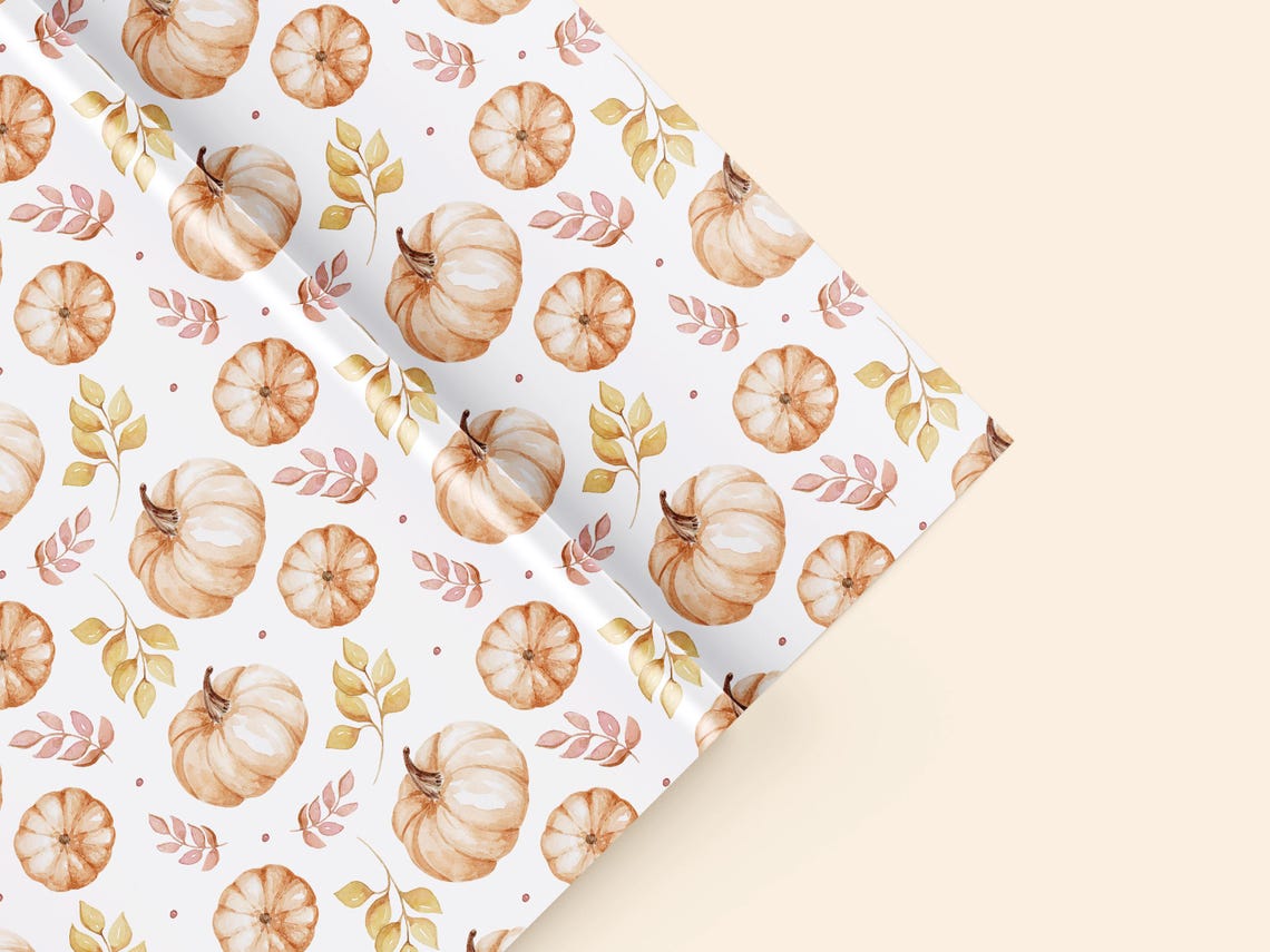 Pumpkin Digital Paper Watercolor Art | Pumpkins Seamless Pattern ...
