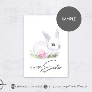 Watercolor Easter Bunny & Easter Eggs Clipart Set | Hand Painted ...