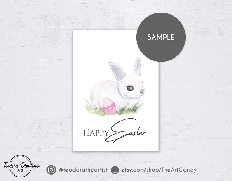 Watercolor Easter Bunny & Easter Eggs Clipart Set | Hand Painted ...