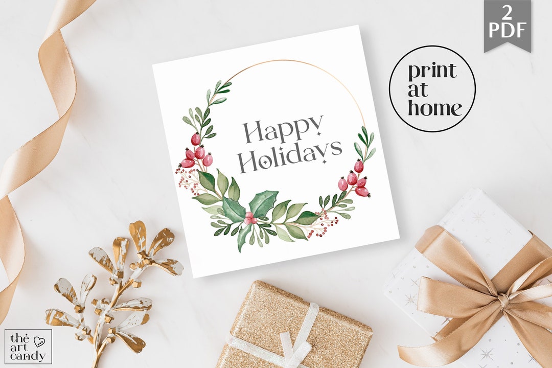 Printable Christmas Cards Original Watercolor Art | Elegant Christmas ...