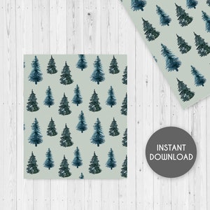 Christmas Tree Digital Paper Watercolor Art | Christmas Seamless ...