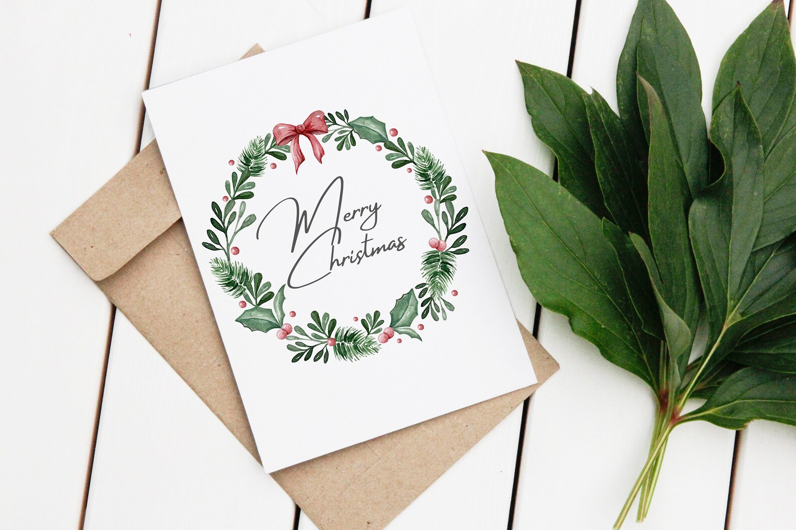 Watercolor Christmas Wreath Clipart Hand Painted Holiday Wreath PNG ...