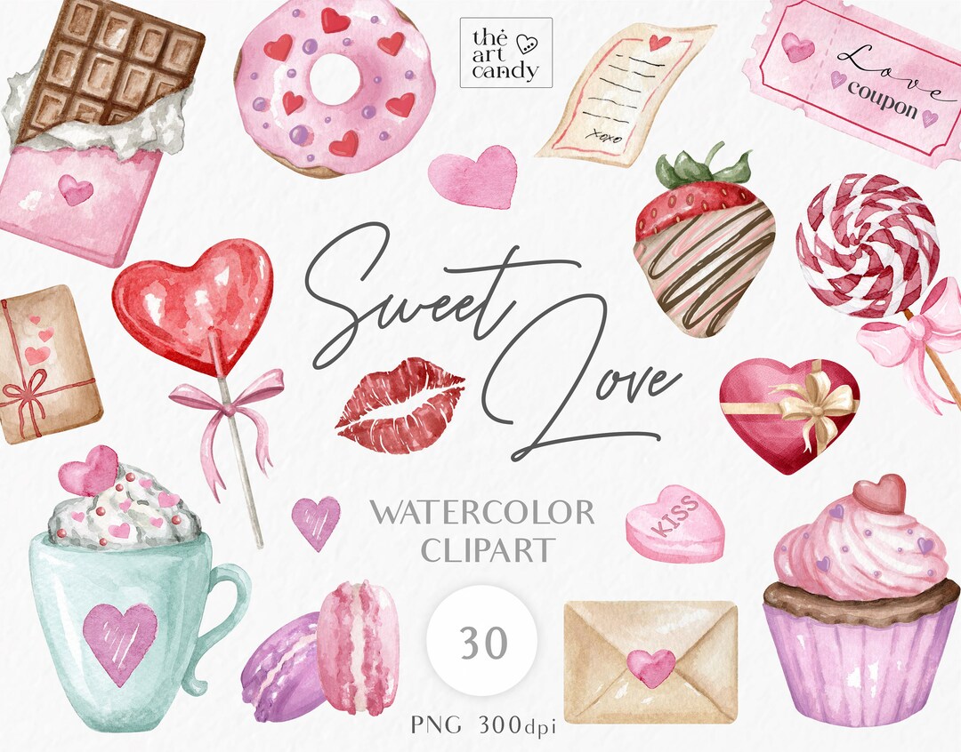 Watercolor Valentines Day PNG Clipart | Love PNG | Watercolor ...