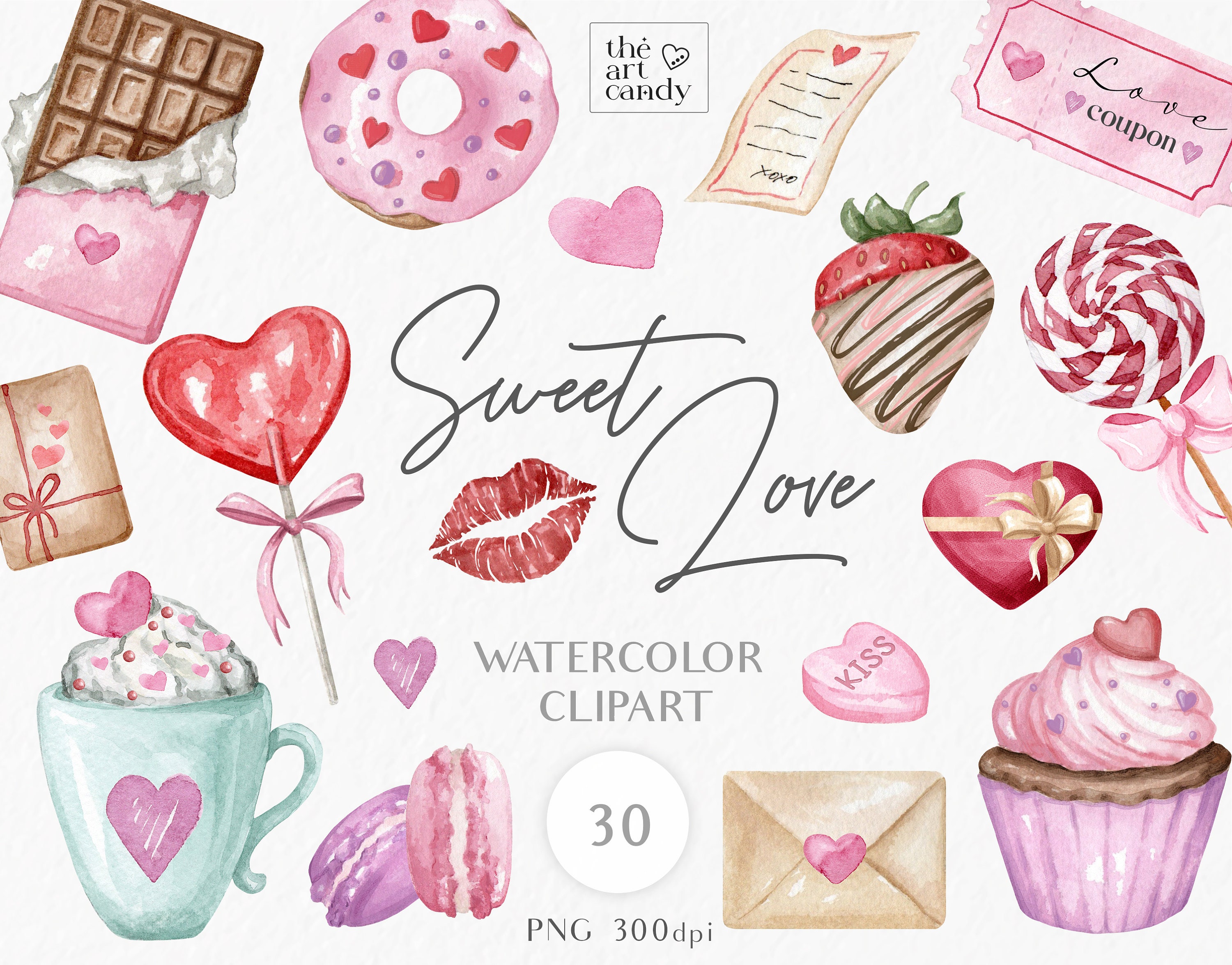 Watercolor Valentines Day PNG Clipart Love PNG Watercolor Valentines ...