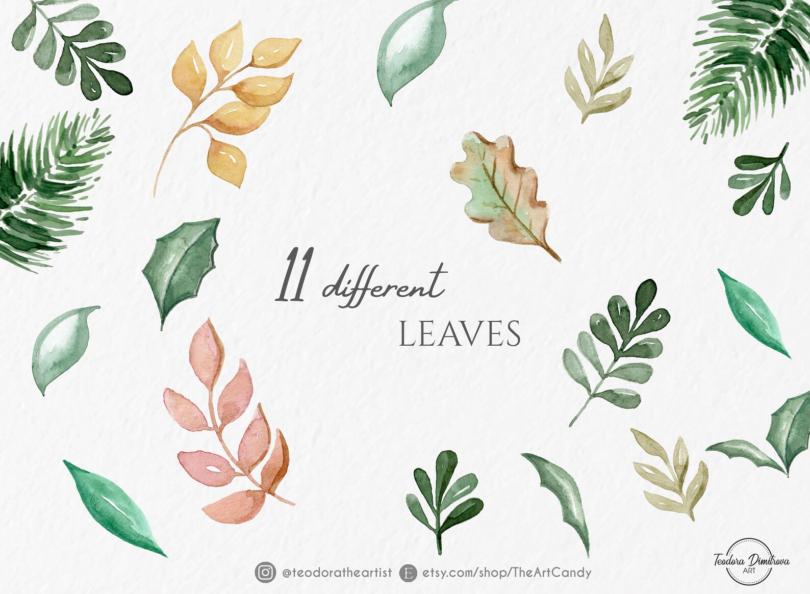 Watercolor Fall Clipart Bundle | Hand Painted Pine Trees, Squirrel ...